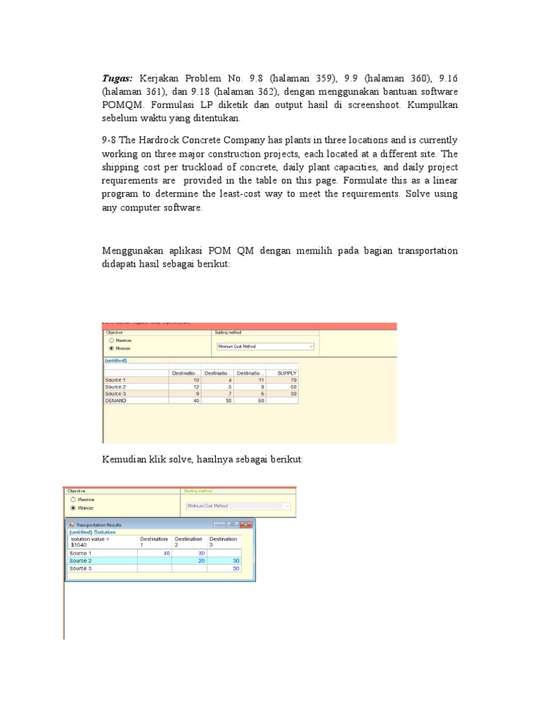 Solve linear programming problems using POMQM software | PDF | Loans | Interest