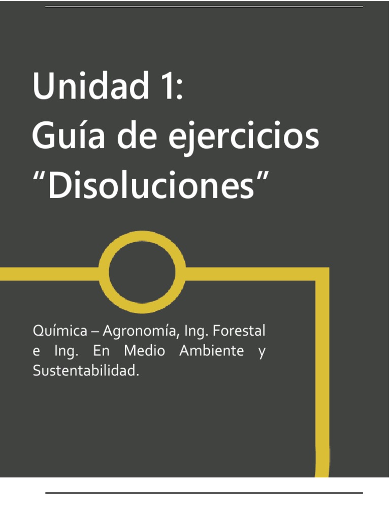 Guía de Ejercicios Unidad 1 Disoluciones | PDF | Concentración | Química Física