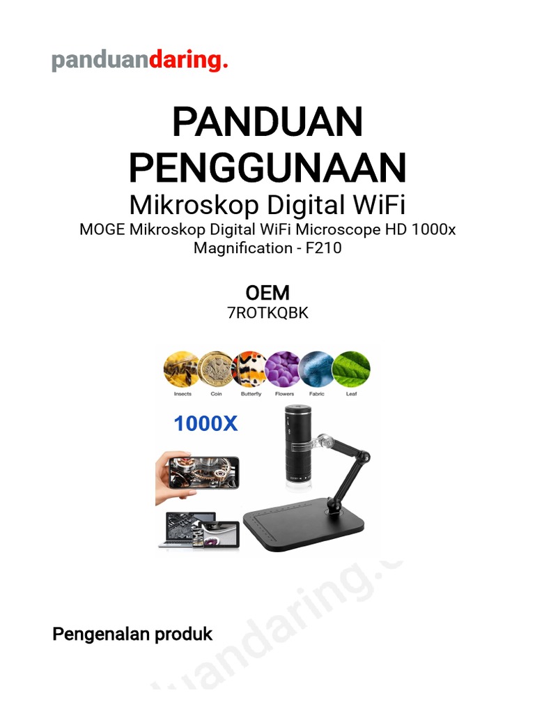 MOGE Mikroskop Digital WiFi Microscope HD 1000x Magnification - F210 | PDF