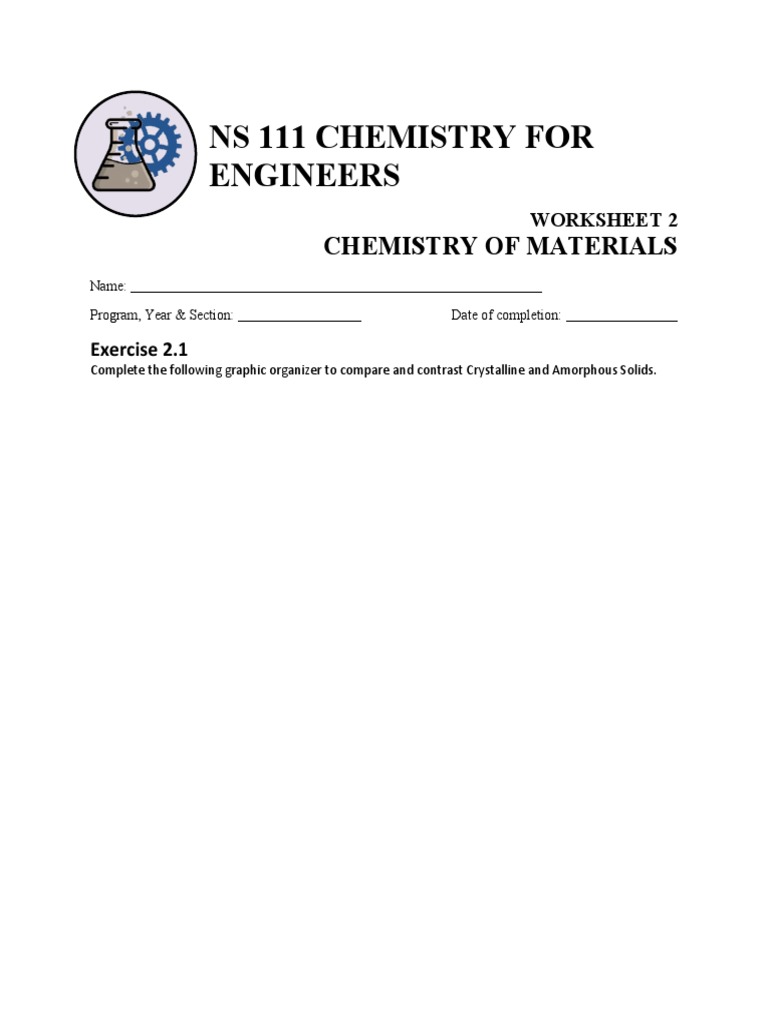 Template - Worksheet 2 Chemistry of Materials-1 | PDF | Teaching ...