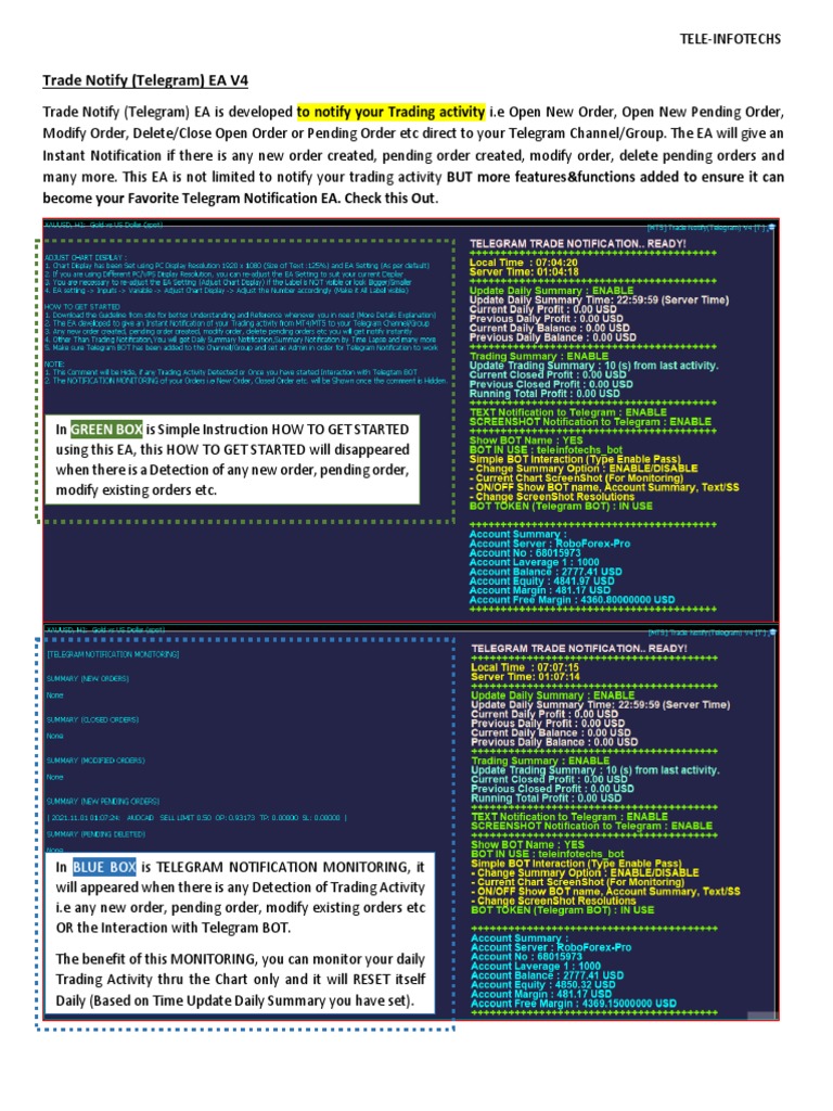 Telegram Trade Notifications EA | PDF | Screenshot | Software Testing