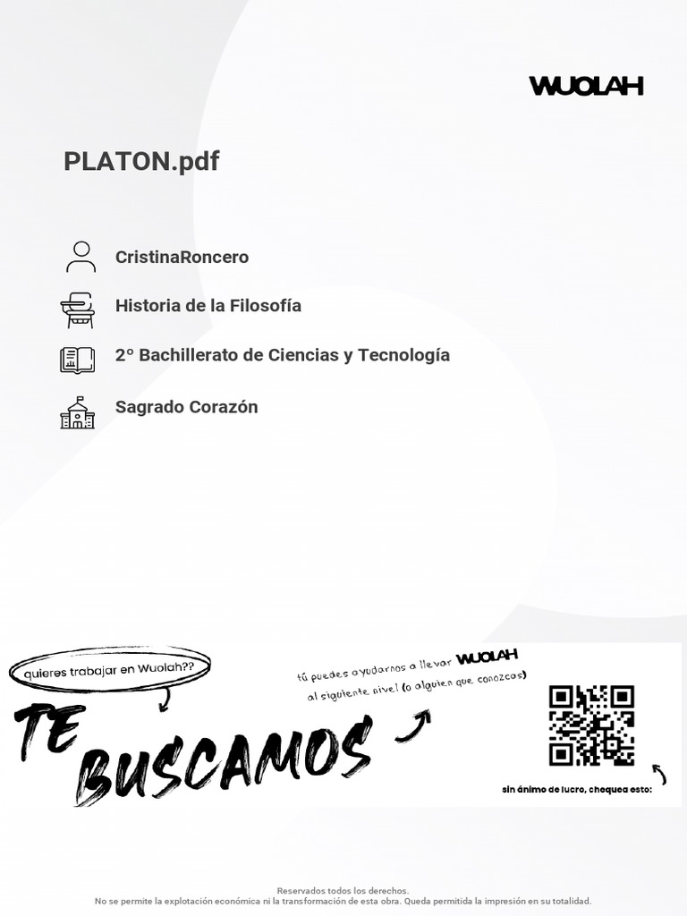 Platón Esquema Información | PDF
