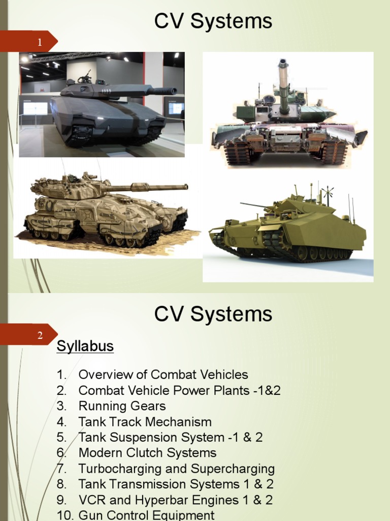 Combat Vehicle Systems Overview | PDF | Tanks | Armoured Fighting Vehicles