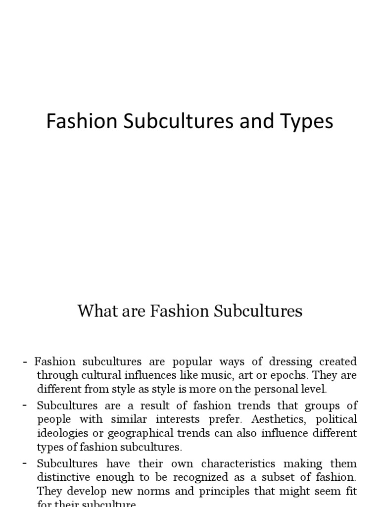 Overview of Fashion Subcultures | PDF | Fashion | Clothing