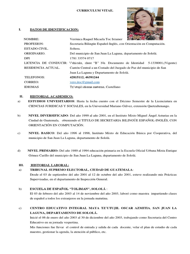 Curriculum Vitae | PDF | Guatemala | Bancos