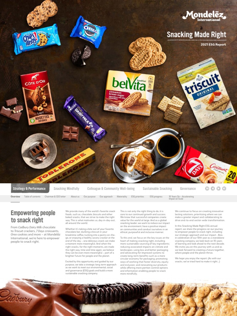 2021 MDLZ Snacking Made Right ESG Report | PDF | Sustainability ...