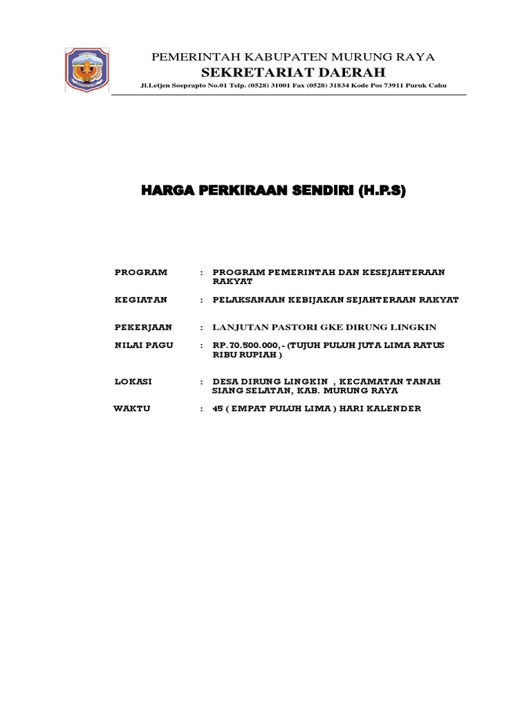 Contoh Hps Fisik | PDF