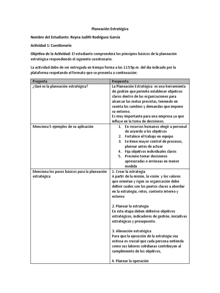ACT 1 Reyna Judith Rodríguez García | PDF | Planificación ...