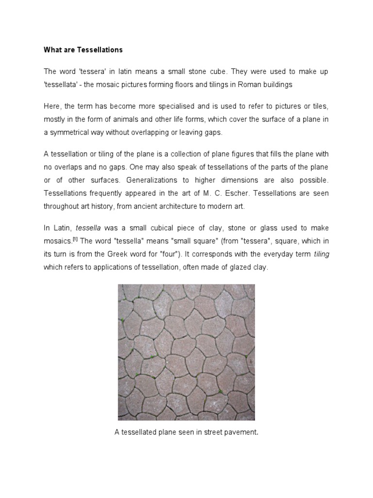 What Are Tessellations Pdf Geometry Geometric Shapes