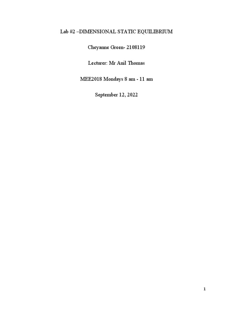 Lab 2 Experiment Polygon of Forces | PDF | Force | Mechanics