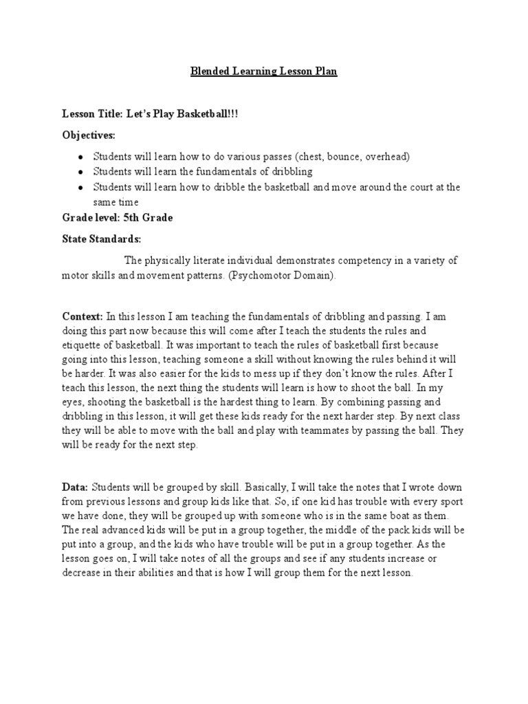 Blended Learning Lesson Plan | PDF