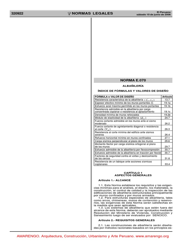 Norma E-070 Albañileria | PDF