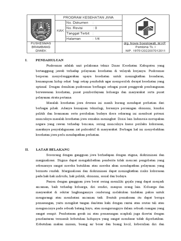 KAK Program Keswa Revisi | PDF