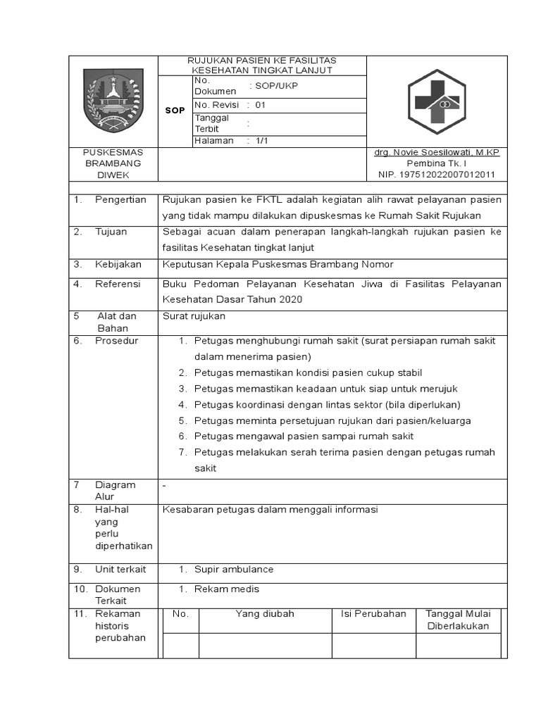 SOP Rujukan Pasien ke FKTL | PDF | Sains & Matematika