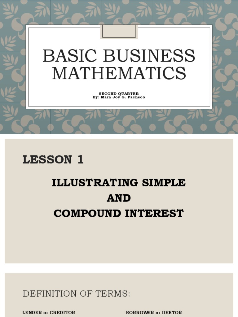 Gen Math Simple and Compound Interest | PDF | Interest | Compound Interest