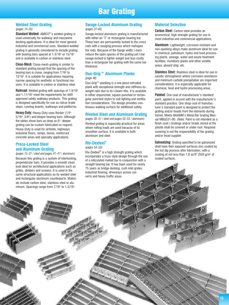 AMICO Bar Grating Heavy Duty Steel Grating Product Catalog 276352 | PDF