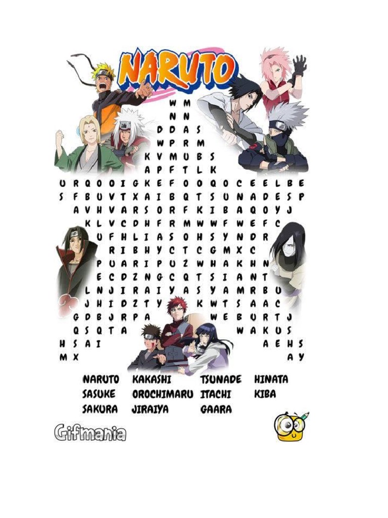 Sopa de Letras de Naruto | PDF