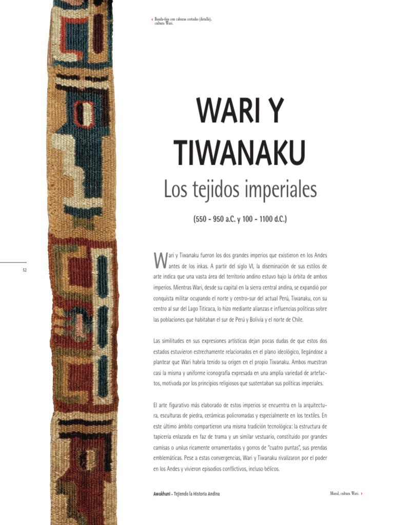 WAri y tiWAnAKu Los Tejidos Imperiales | PDF | Telar | Textiles