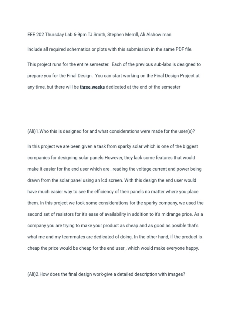 EEE 202 Final Lab Report | PDF | Operational Amplifier | Electromagnetism