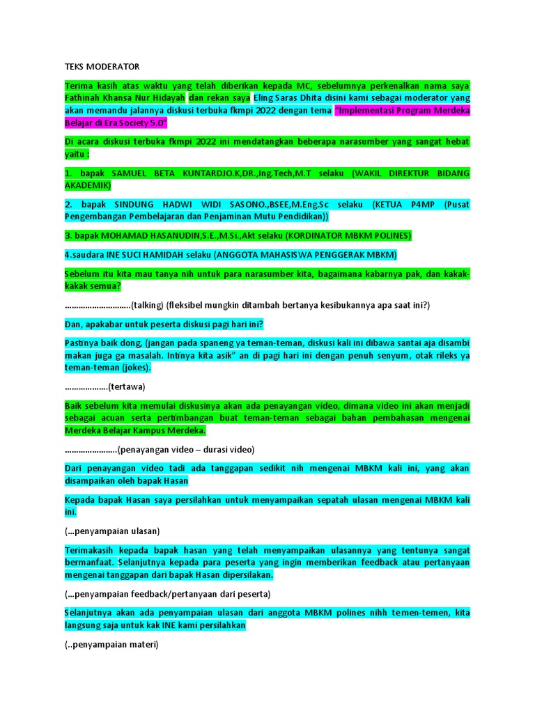 Revisi Teks Moderator Dister-1 | PDF