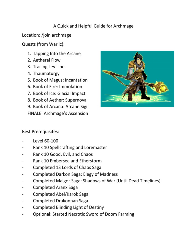 A Quick and Helpful Guide For Archmage | PDF