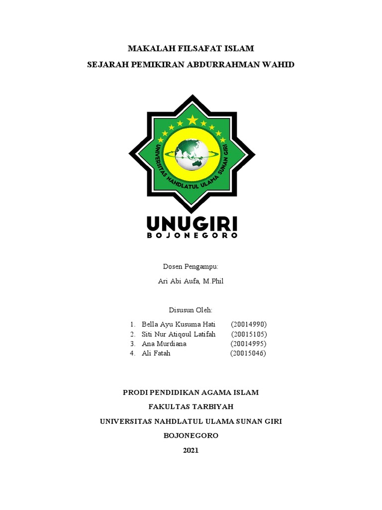 Sejarah Pemikiran Gus Dur | PDF Sejarah Pemikiran Gus Dur | PDF