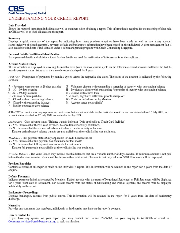 Credit Bureau Understanding Your Credit Report | PDF | Credit History ...
