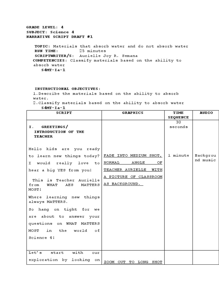 ETV-Script-in-Science 4 AES-CND | PDF
