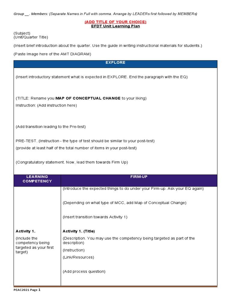 G - 3 MUSIC EFDT Learning Plan With TOS Assessments | PDF | Rubric ...