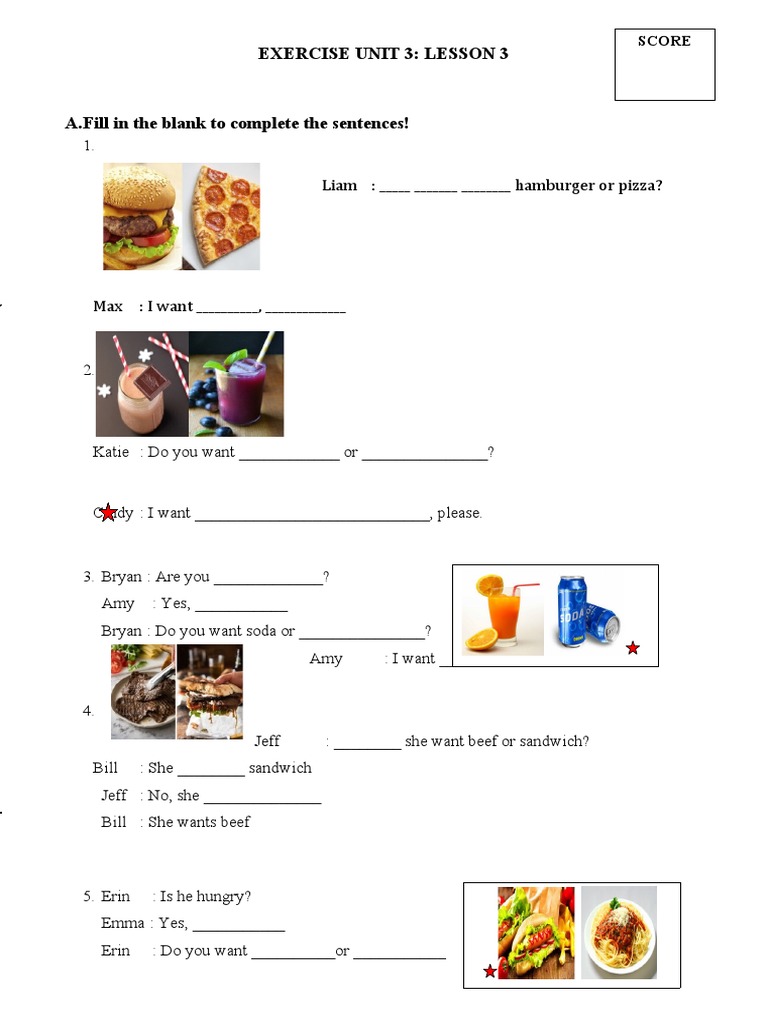 Exercise Unit 3 Lesson 3 | PDF