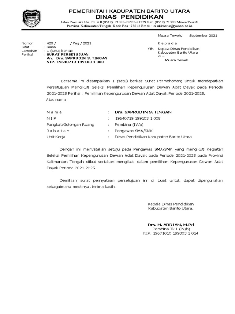 Surat Persetujuan | PDF