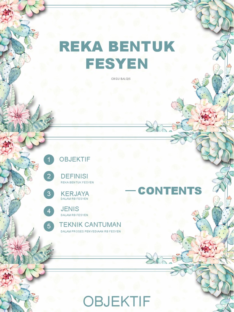 Reka Bentuk Fesyen T1 | PDF