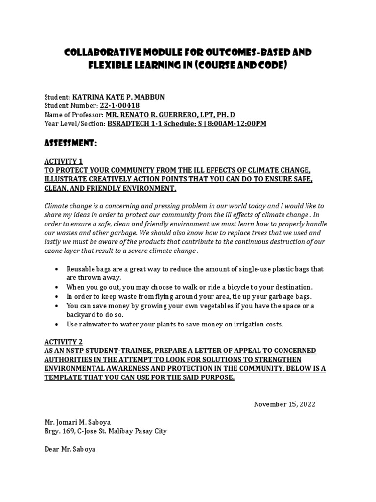 MABBUN - Module 5 Environmental Awareness and Protection | PDF | Climate Change | Greenhouse Effect