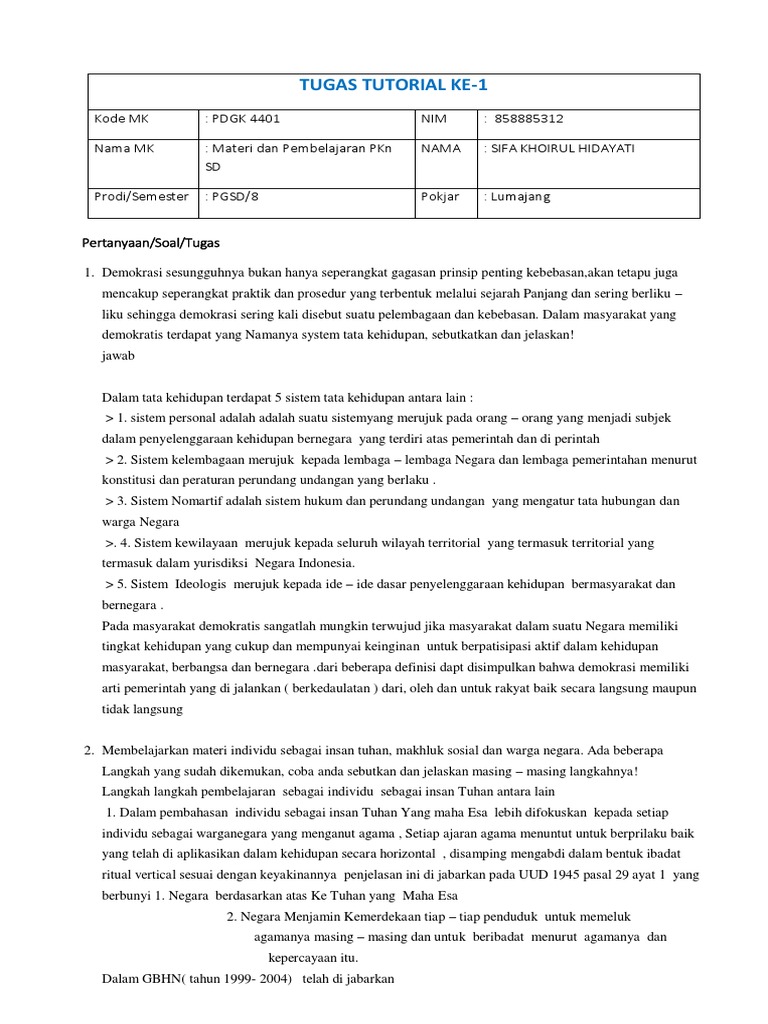 Tti PPKN Sifa Khoirul Hidayati 858885312 | PDF