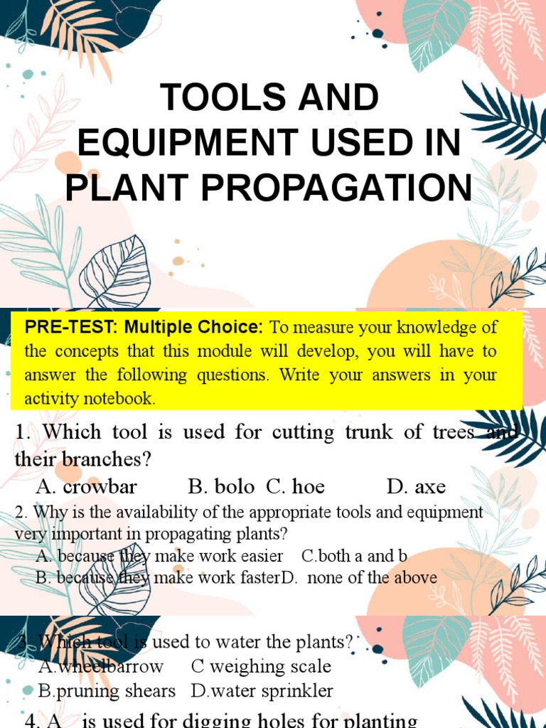 Tools and Equipment Used in Plant Propagation | Download Free PDF | Tools