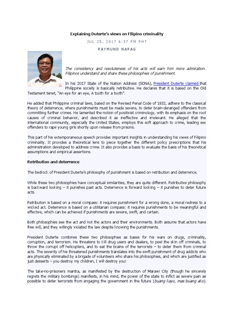 Narag On Duterte Approach | PDF | Criminology | Punishments