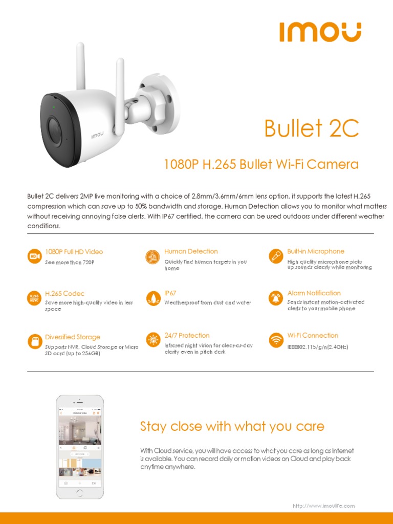 Bullet 2C: 1080P H.265 Bullet Wi-Fi Camera | PDF | Wi Fi | Video