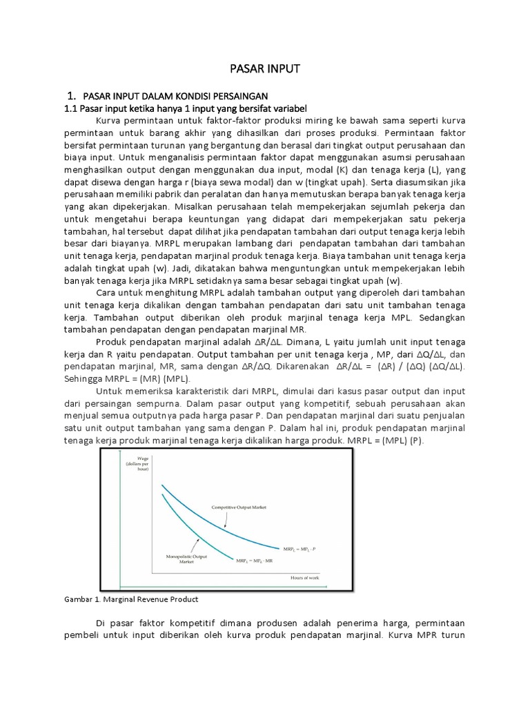 Resume Pasar Input | PDF
