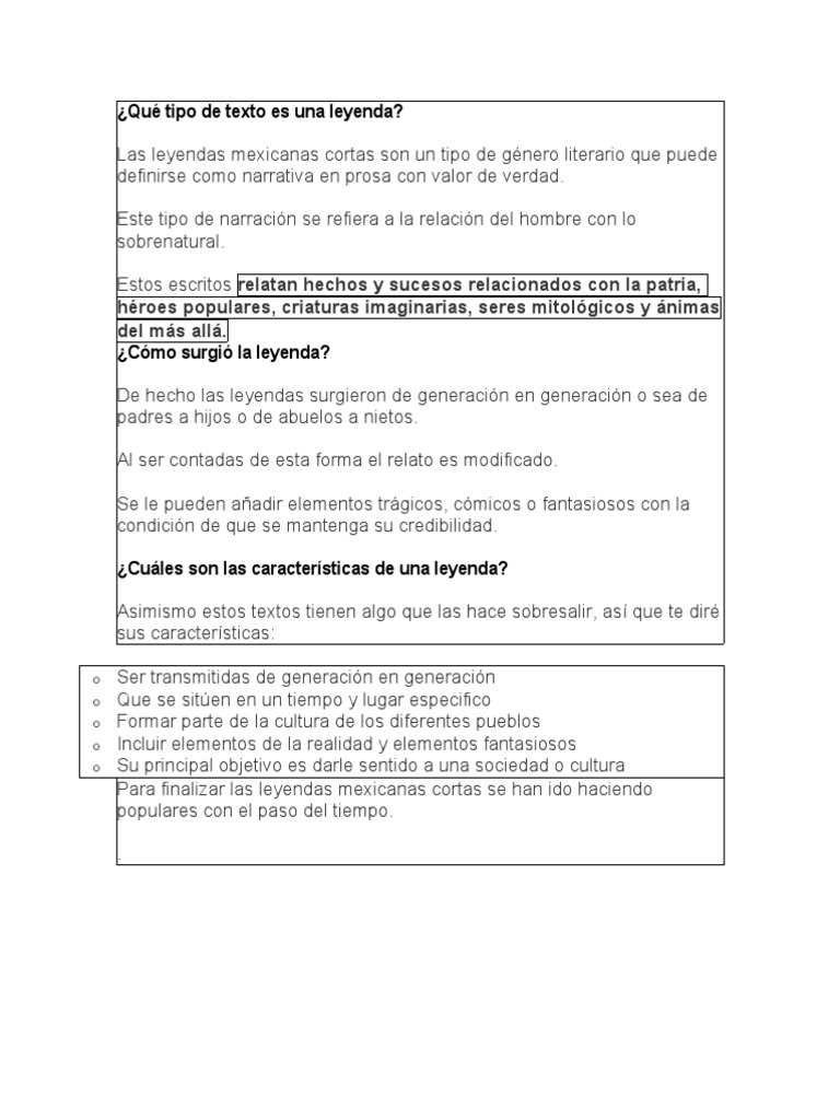 Qué Tipo de Texto Es Una Leyenda | PDF | Ciencias sociales