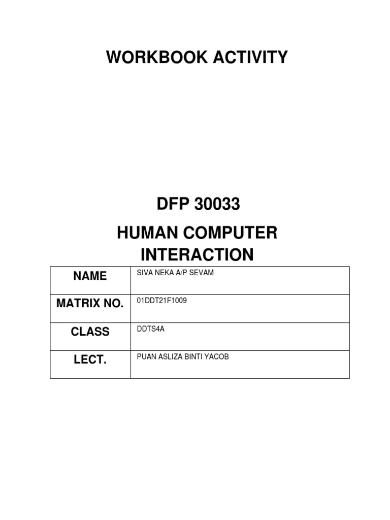 HCI Tutorial for Students | PDF | Human Factors And Ergonomics | Human ...