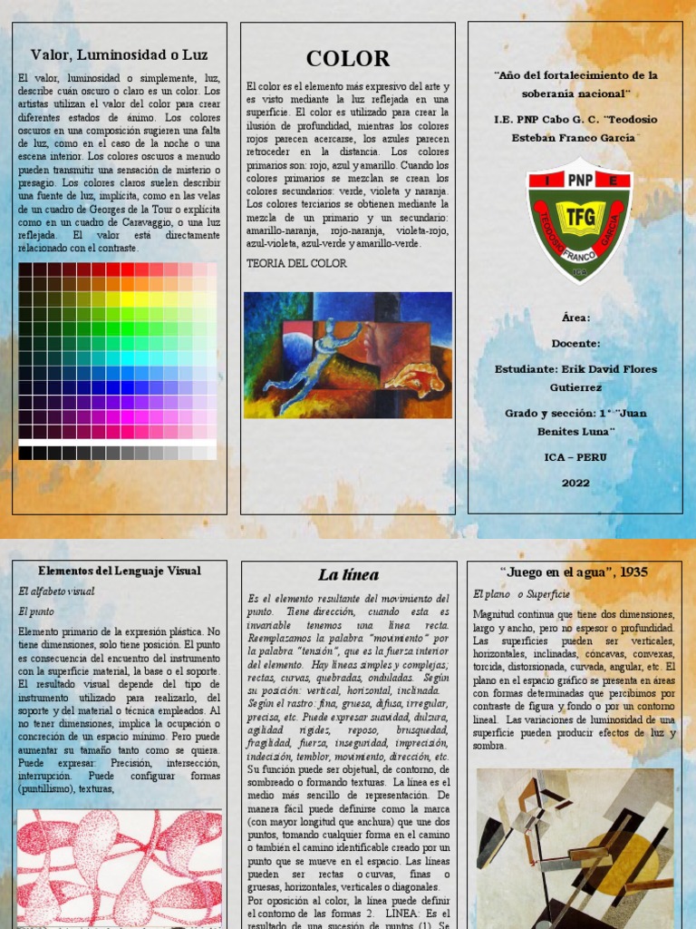 triptico ARTE | PDF | Color | Visión