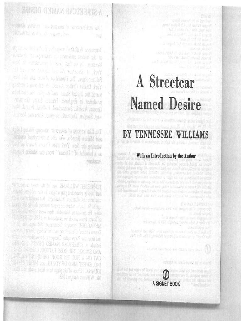 A Streetcar Named Desire, by Tennessee Williams | PDF