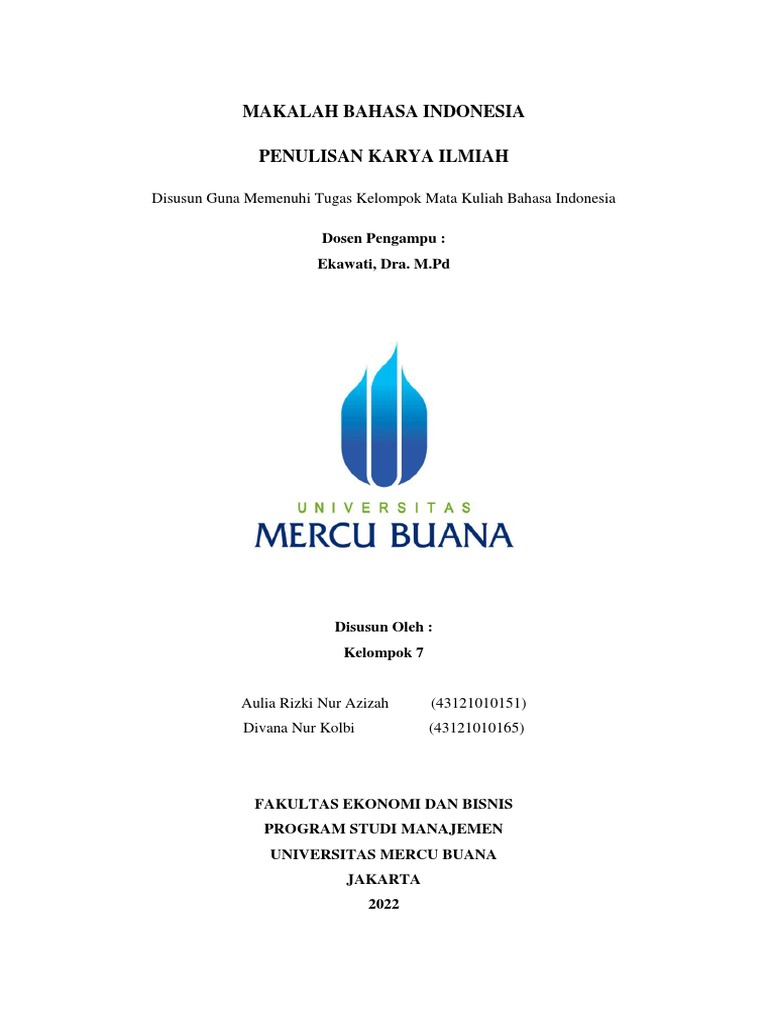 Makalah Presentasi Bahasa Indonesia - Kelompok 7 | PDF | Seni & Disiplin Bahasa | Sains & Matematika