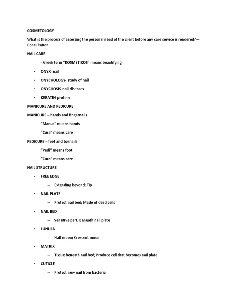 Cosmetology | PDF | Nail (Anatomy) | Hair