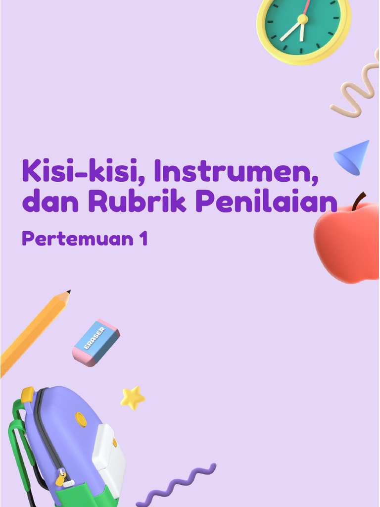 Kisi-Kisi, Instrumen, Dan Rubrik Penilaian PERTEMUAN 1 | PDF Kisi-Kisi, Instrumen, Dan Rubrik Penilaian PERTEMUAN 1 | PDF