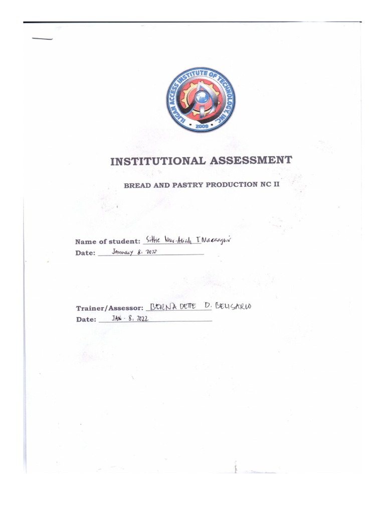 Institutional Assessment Result BPP | PDF
