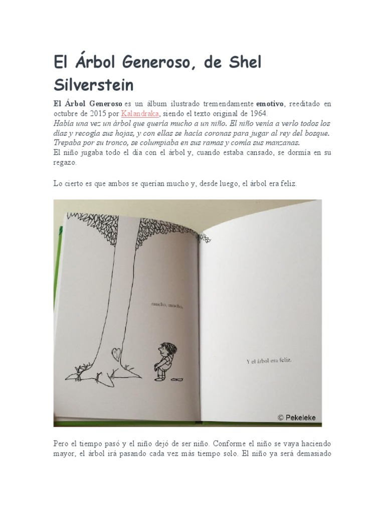 El Árbol Generoso | PDF | Felicidad | Amor