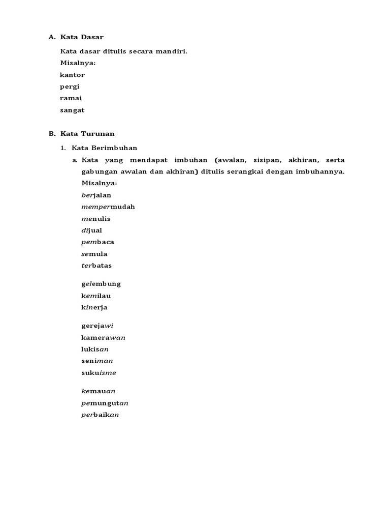 Materi B, Ind. Penulisan Kata EYD Versi V | PDF