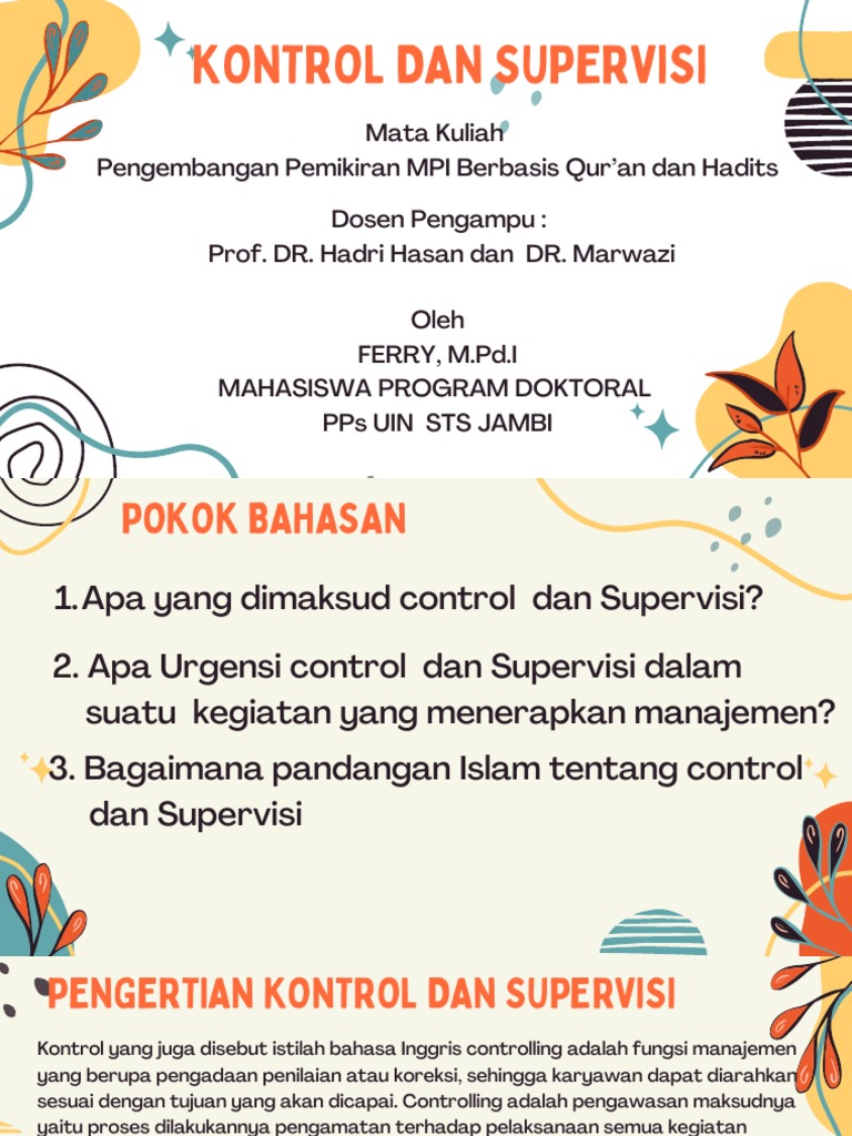 Kontrol Dan Supervisi | PDF | Karier & Perkembangan