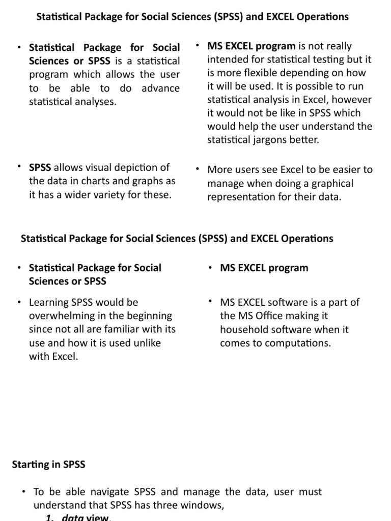 SPSS Presentation | Descargar gratis PDF | Spss | Microsoft Excel